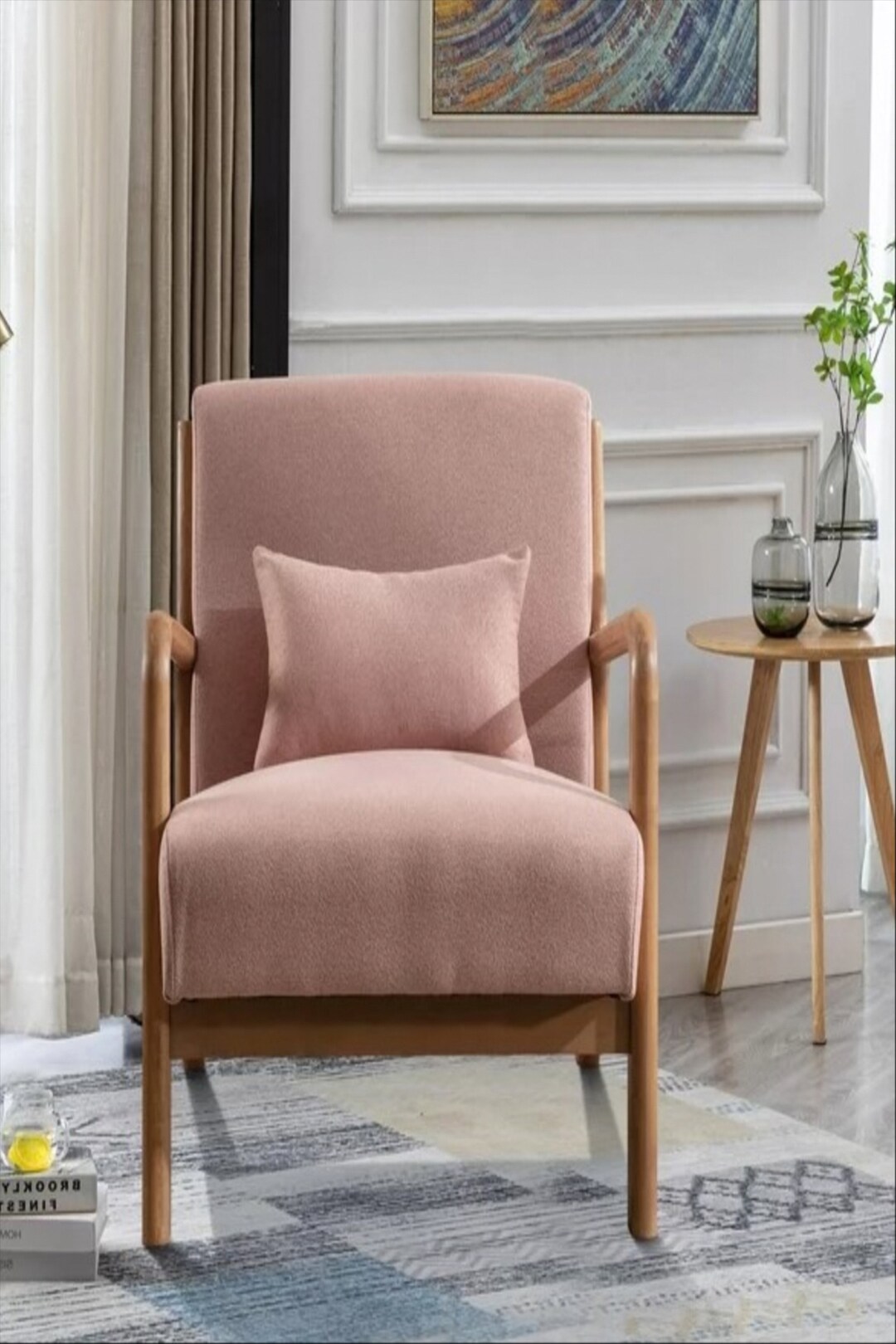 Bonzy Home Mid Century Modern Accent Chair Single Fabric - Etsy UK