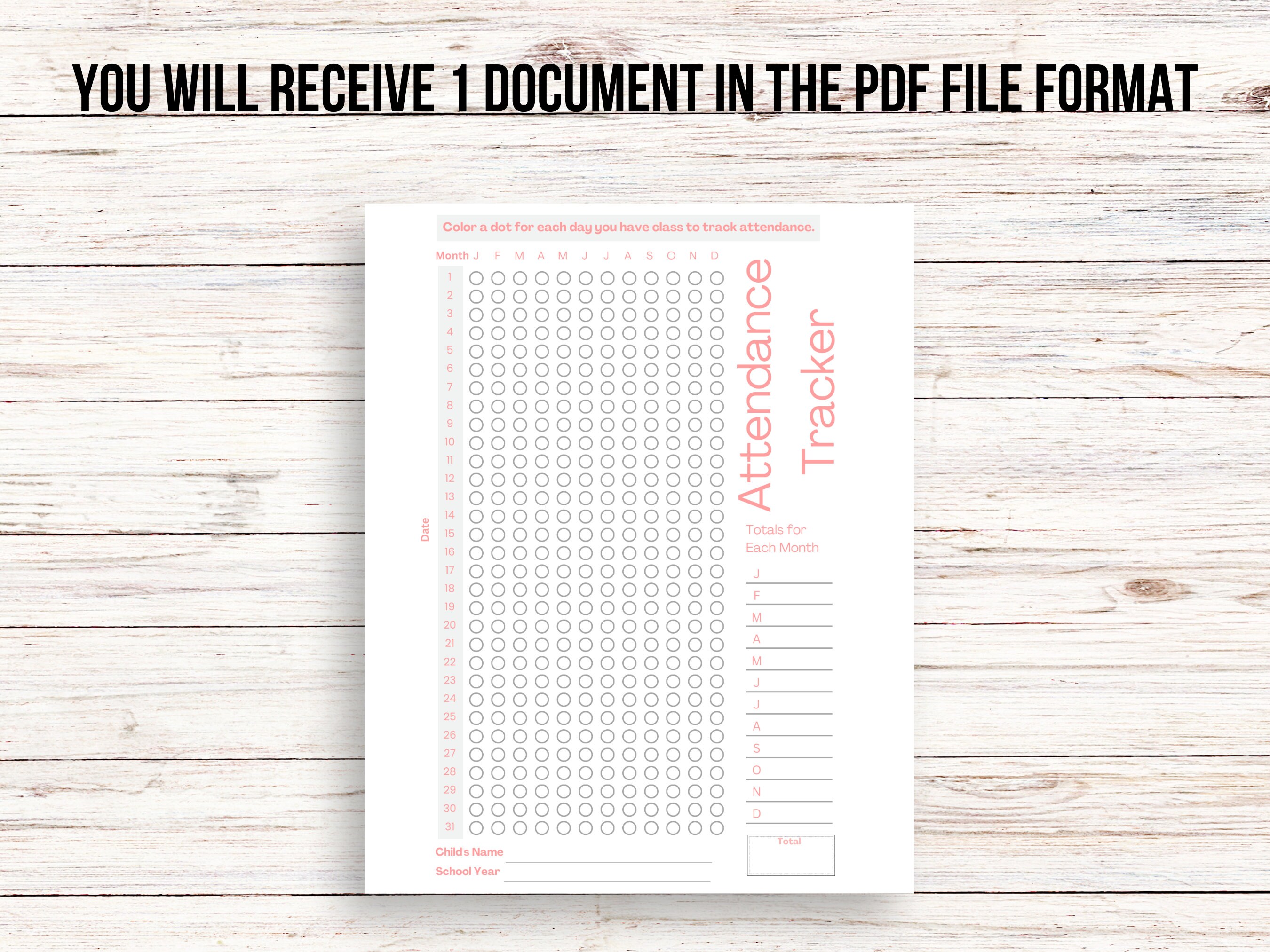 Homeschool Attendance Tracker, Class Attendance Log, Homeschool ...