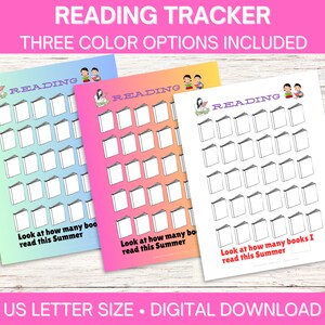 Summer Kids Reading Log, Reading Tracker, Book Log, Kids Reading Chart ...