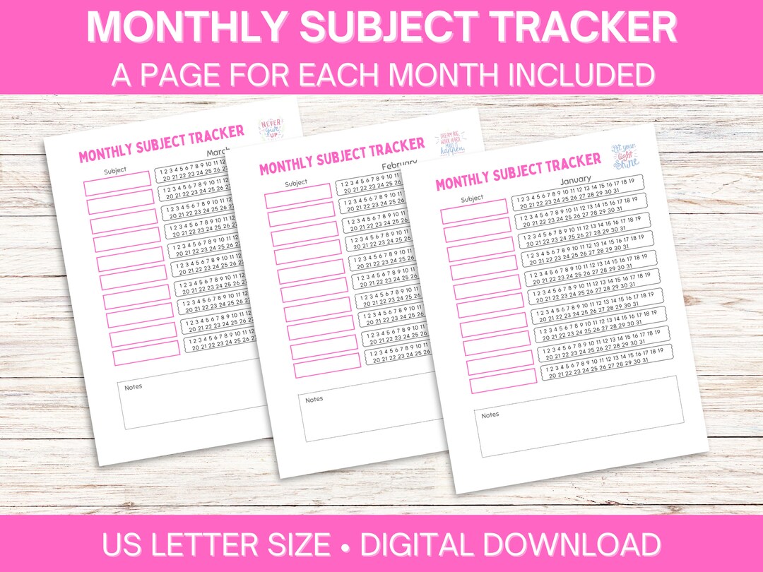 Homeschool Monthly Subject Tracker, Subject Checklist, Loop Schedule ...