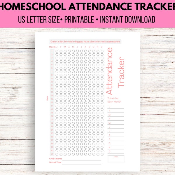 Attendance Tracker - Etsy
