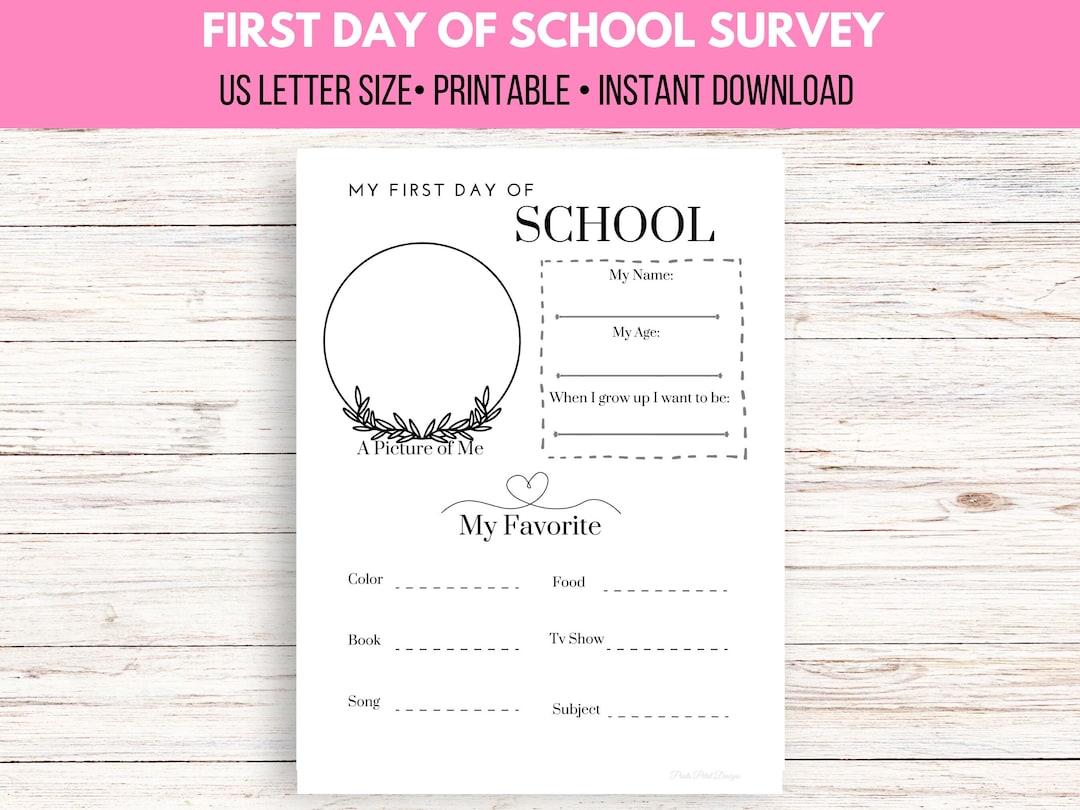First Day of School Survey, First Day of School Reflection, Fun ...
