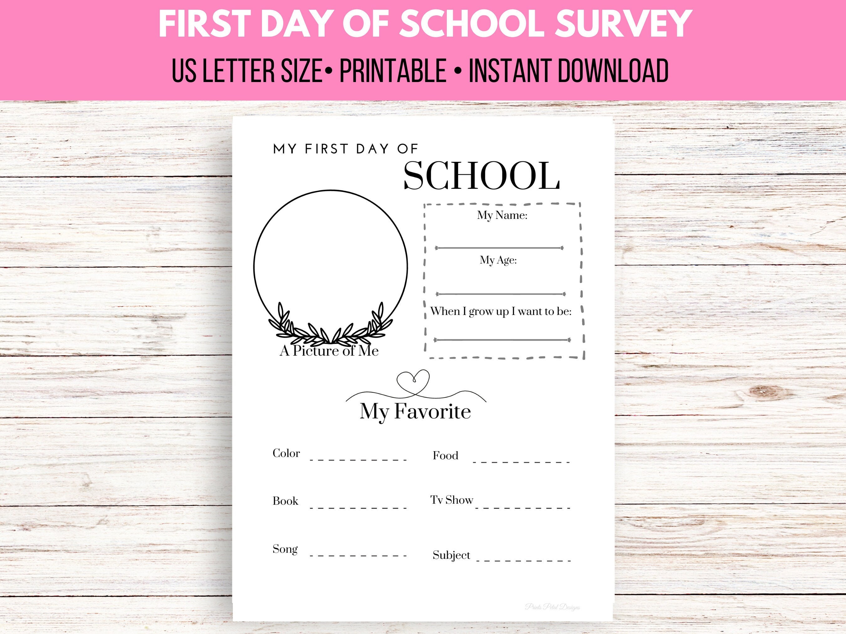 First Day of School Survey, First Day of School Reflection, Fun ...