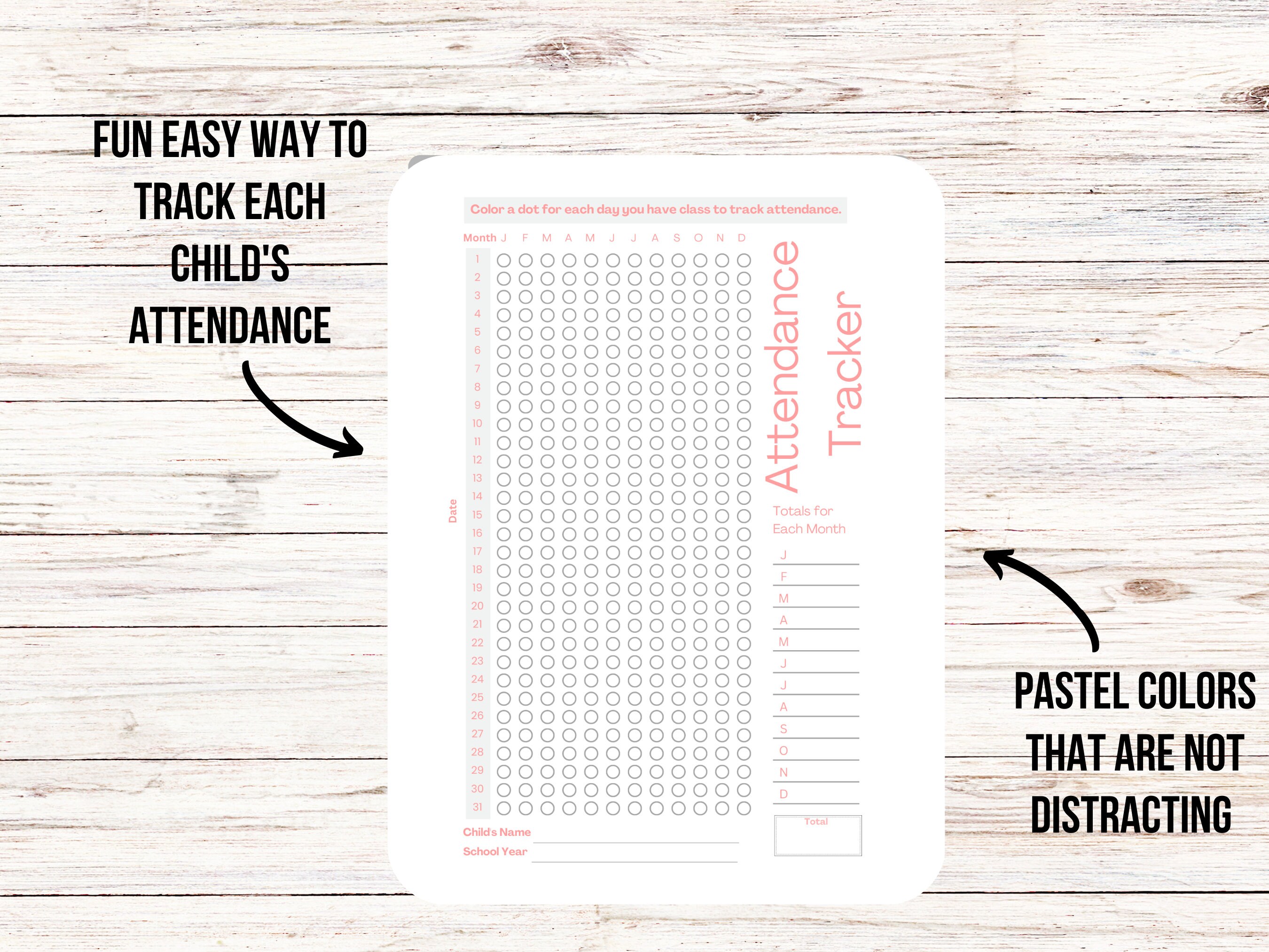 Homeschool Attendance Tracker, Class Attendance Log, Homeschool ...