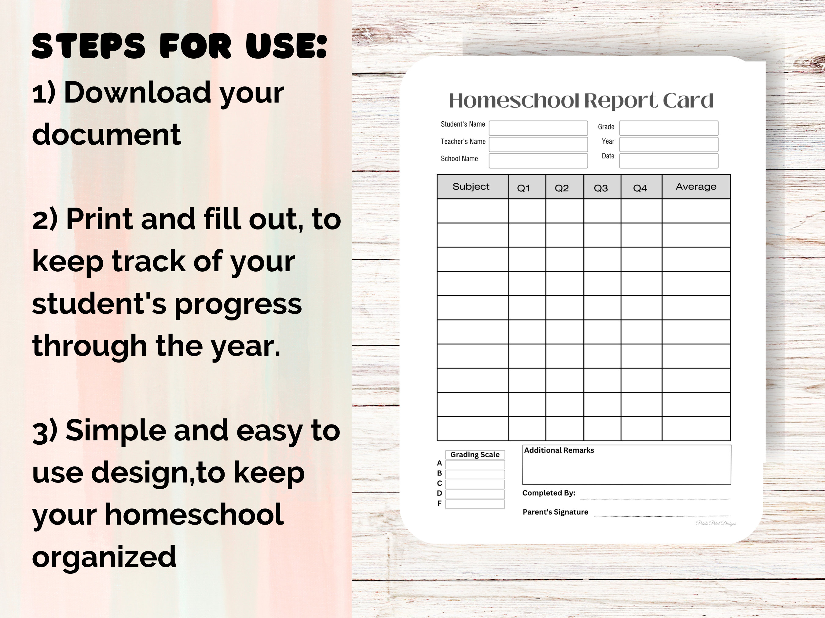 Homeschool Report Card Template, Homeschool Progress Tracker ...