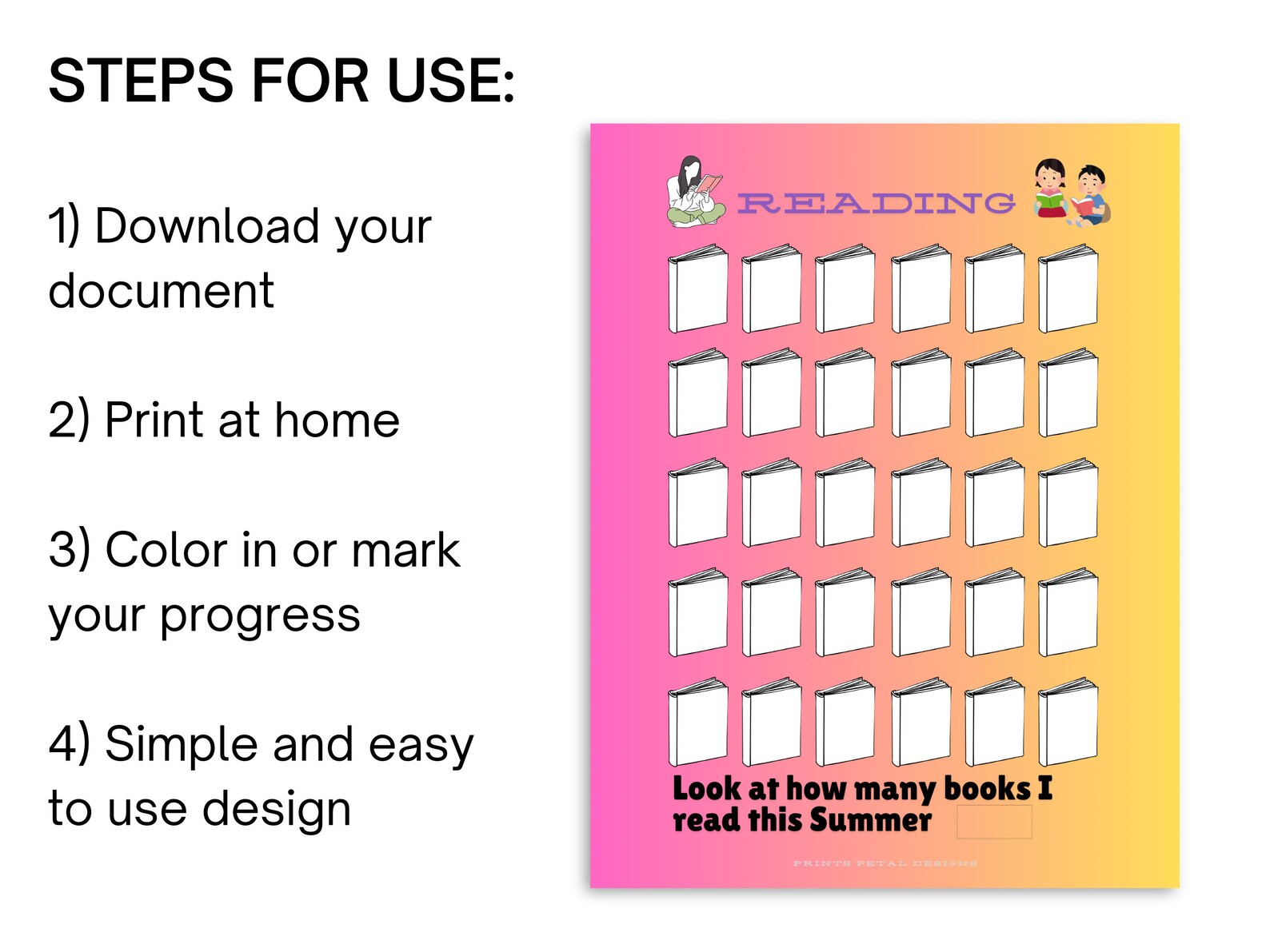 Summer Kids Reading Log, Reading Tracker, Book Log, Kids Reading Chart ...