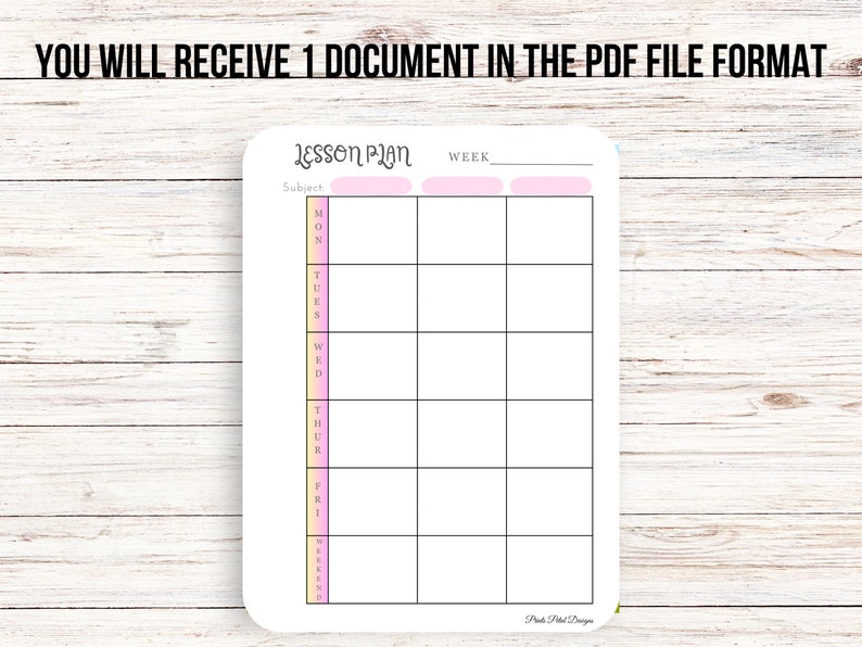 Weekly Lesson Plan Template, Lesson Plan Template, Homeschool Lesson ...