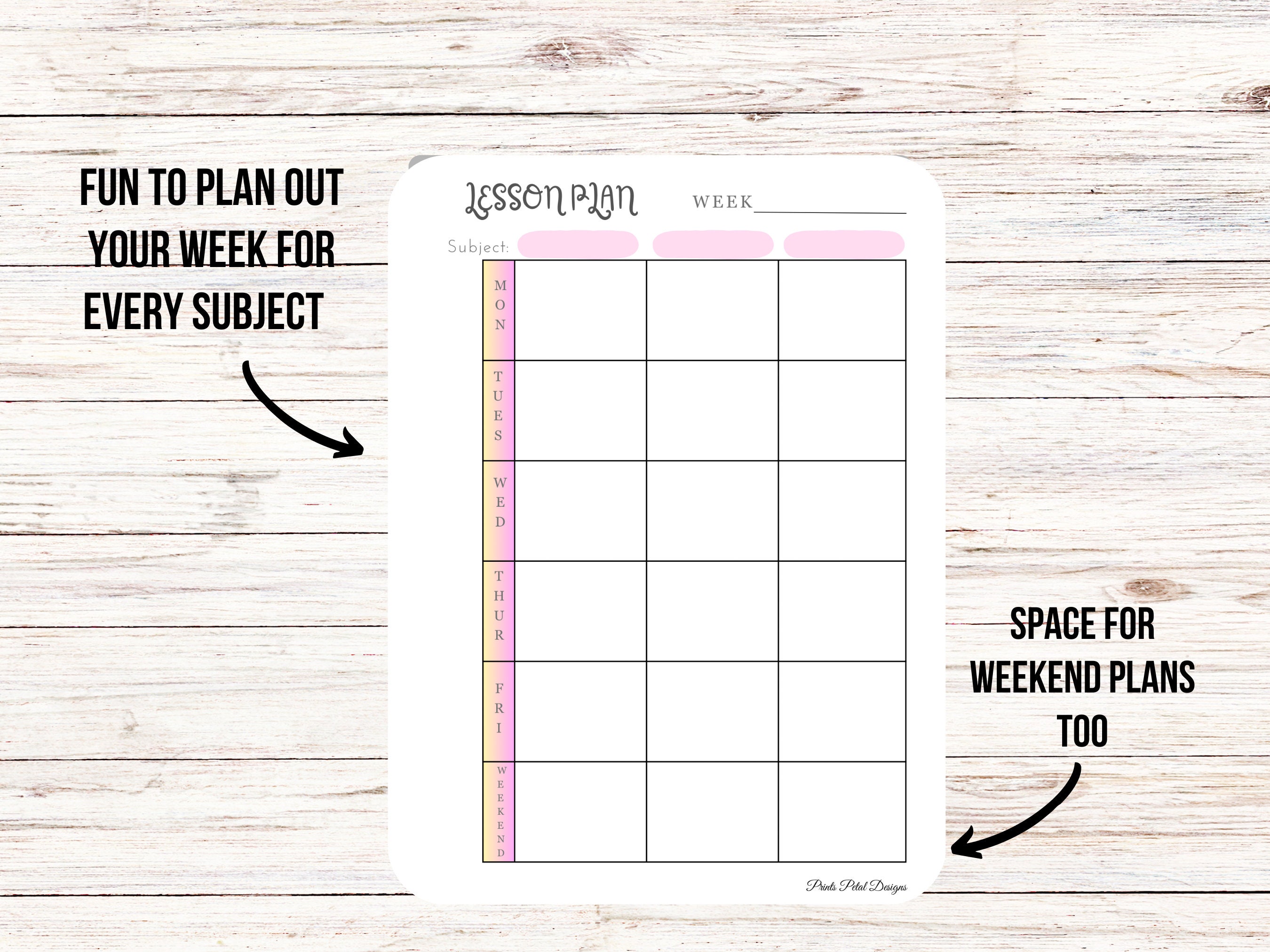 Weekly Lesson Plan Template, Lesson Plan Template, Homeschool Lesson ...