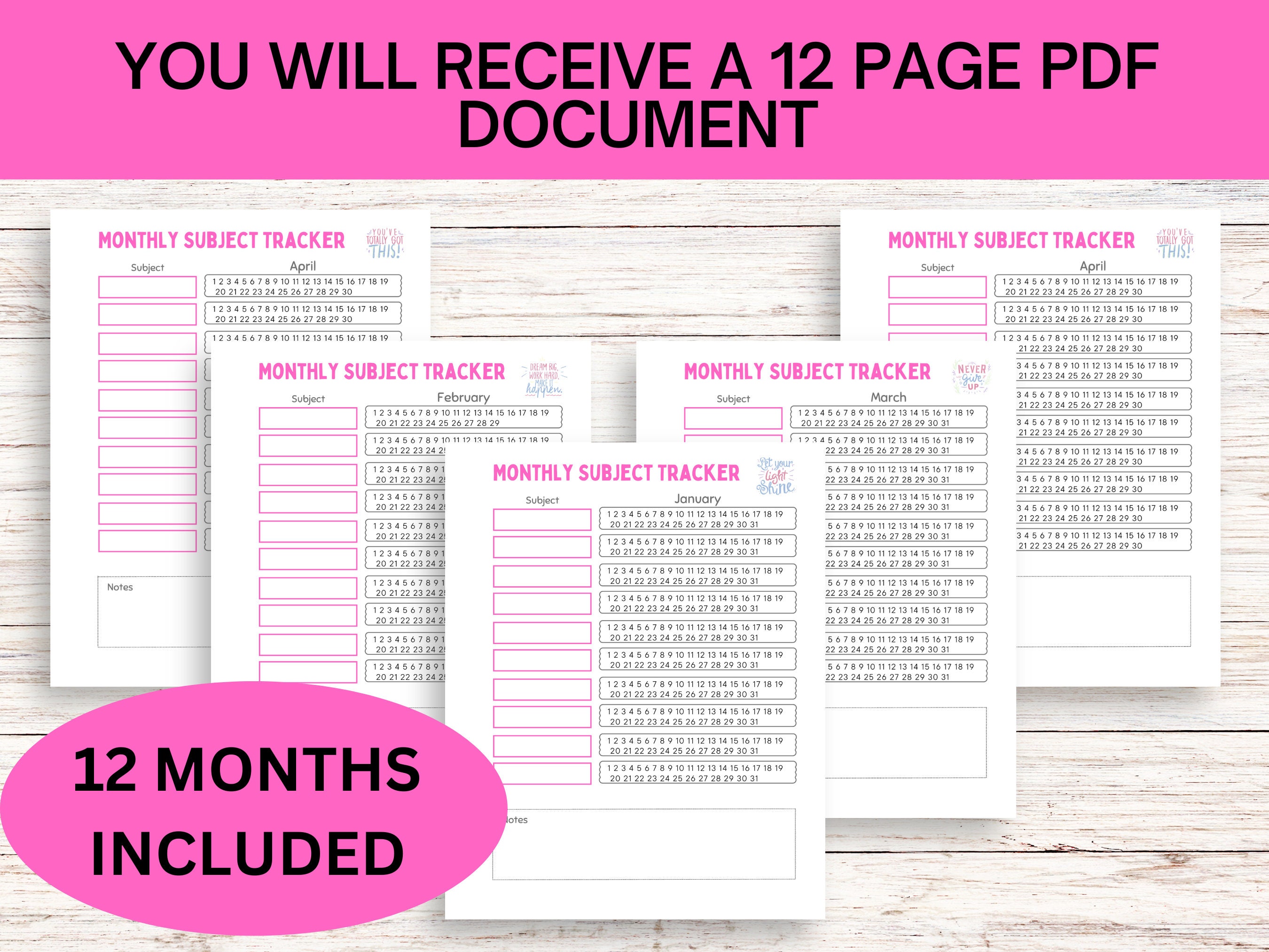 Homeschool Monthly Subject Tracker, Subject Checklist, Loop Schedule ...