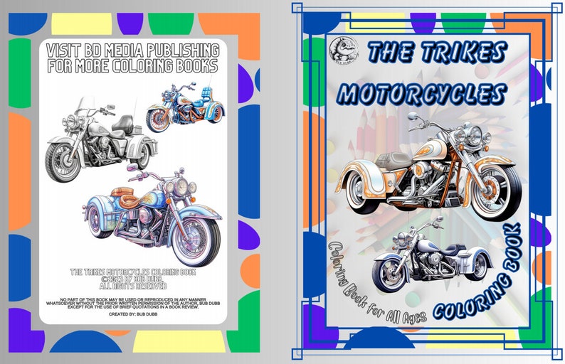 The Trikes Motorcycles Coloring Book - Etsy