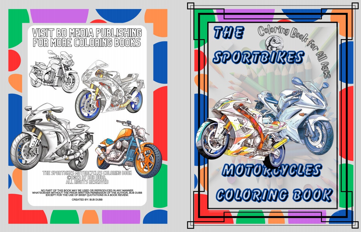 The Sport Bikes Motorcycles Coloring Book - Etsy