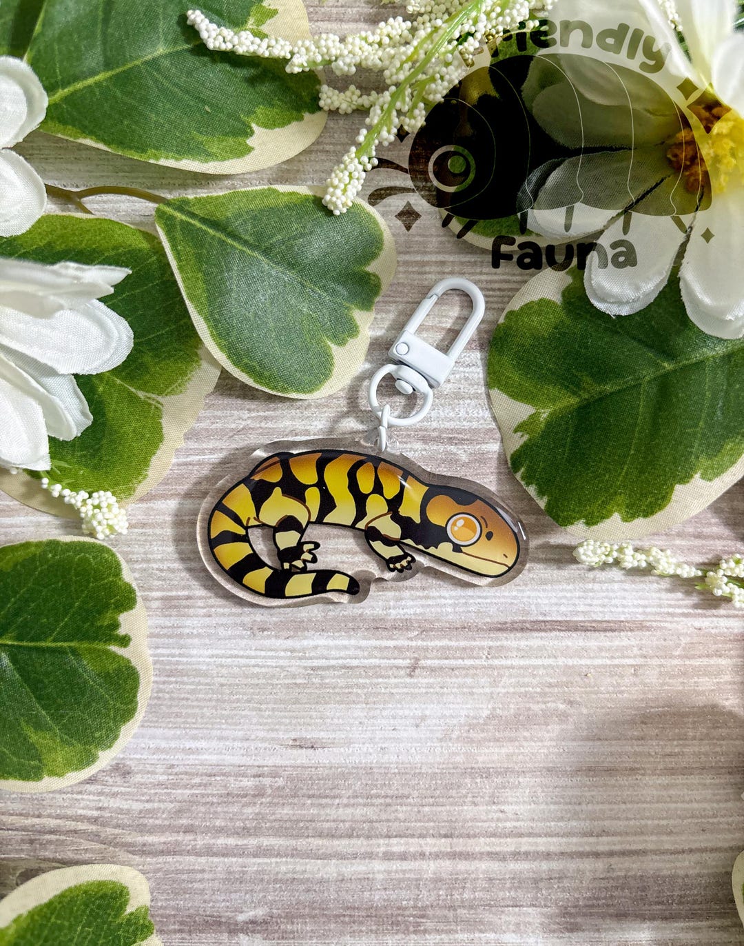 Lil Guy Series Tiger Salamander Acrylic Keychain 2.5 Inch Double-sided ...