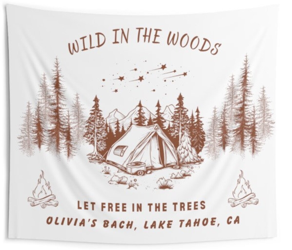 WILD IN THE Woods Bachelorette Banner, Camp Bach Flag Banner, Custom ...