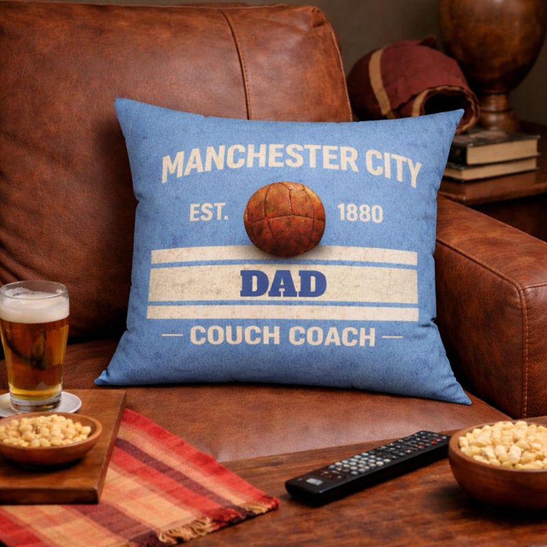 Manchester City Couch Coach Pillow, Personalized Football Cushion ...