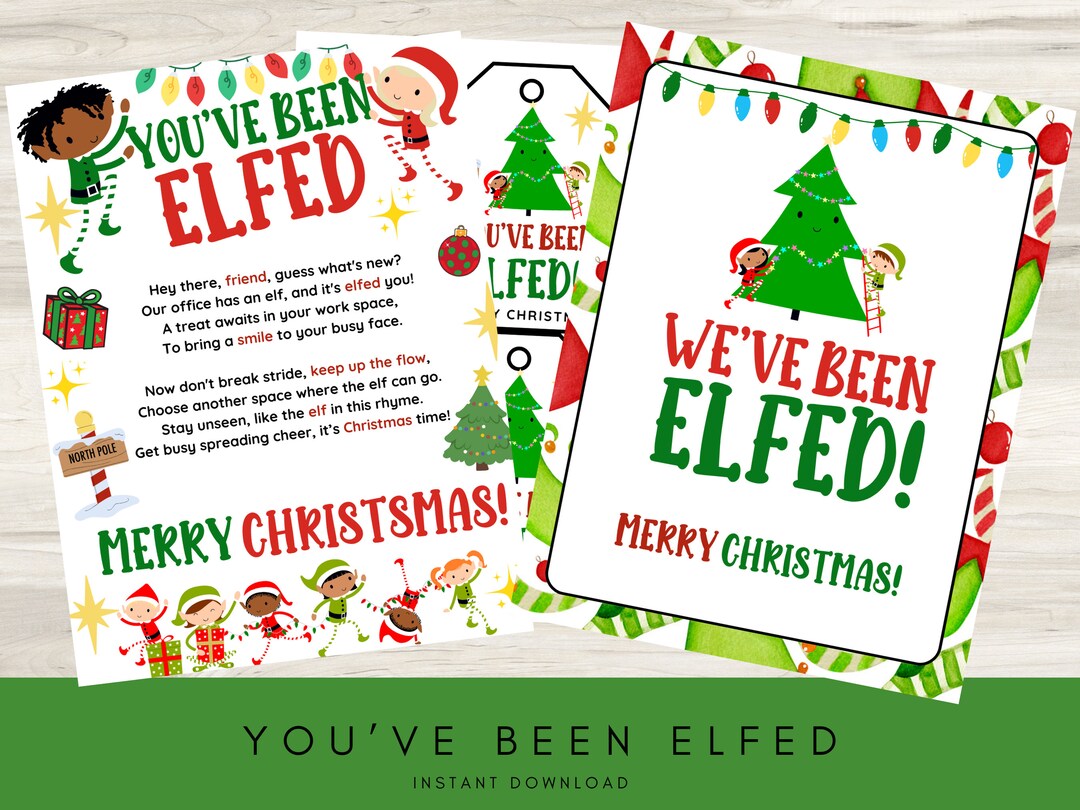 You've Been Elfed Printable Game Kit, We've Been Elfed, Coworker Secret ...