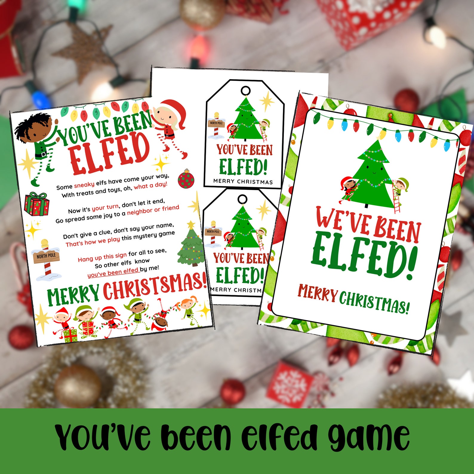 You've Been Elfed Printable Game Kit, We've Been Elfed, Coworker Secret ...