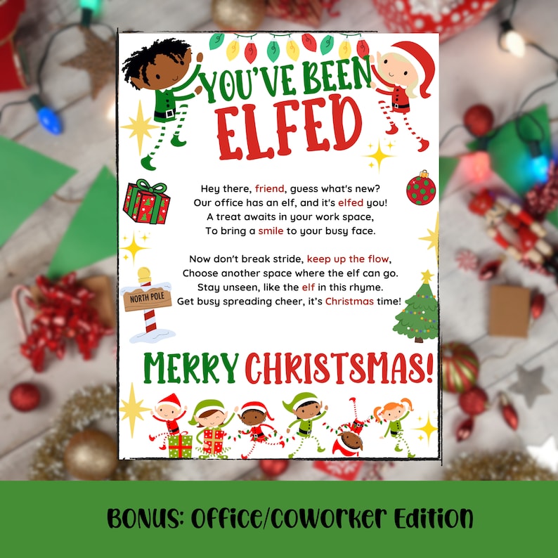 You've Been Elfed Printable Game Kit, We've Been Elfed, Coworker Secret ...