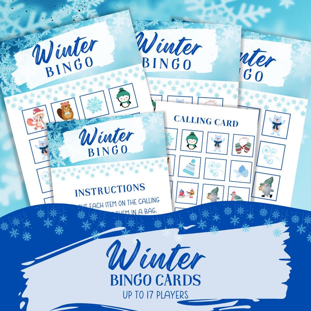 Winter Bingo Game, Kids Winter Activity, Winter Party Game, Indoor ...