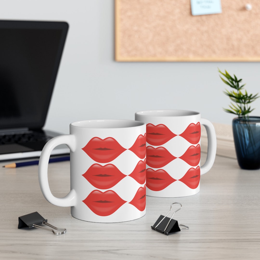 Mug,covered With,red Lips,great, Fun,gift, Mug 11oz - Etsy