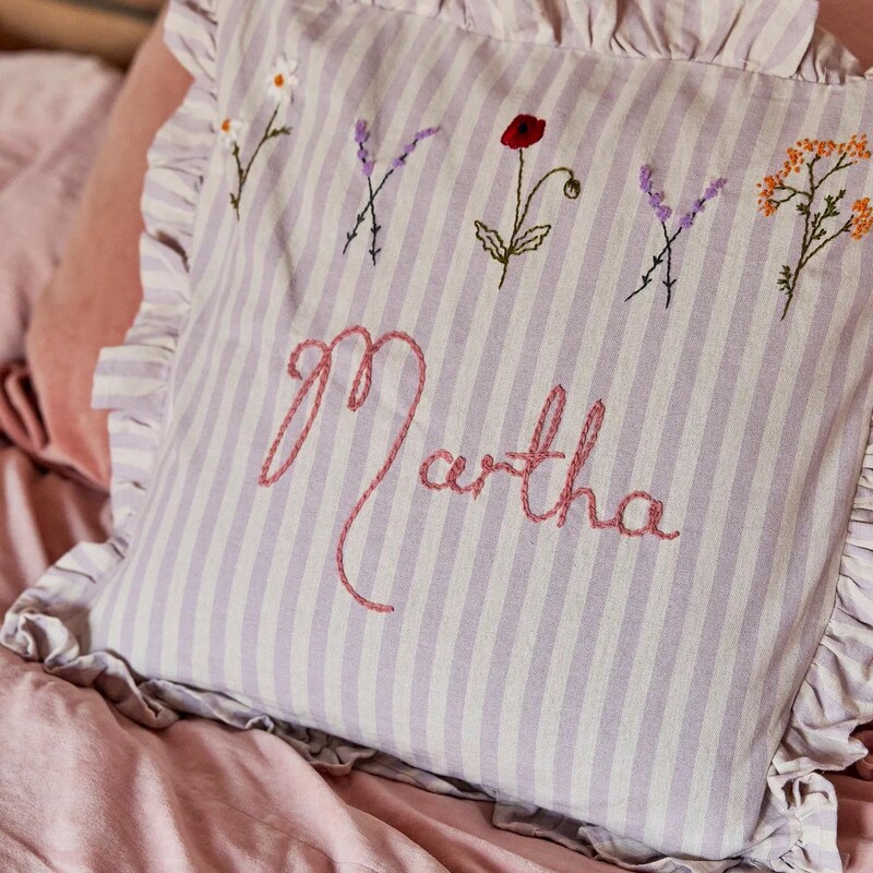 Hand Embroidered Cushion - Etsy UK