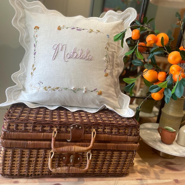 Hand Embroidered Cushion - Etsy UK