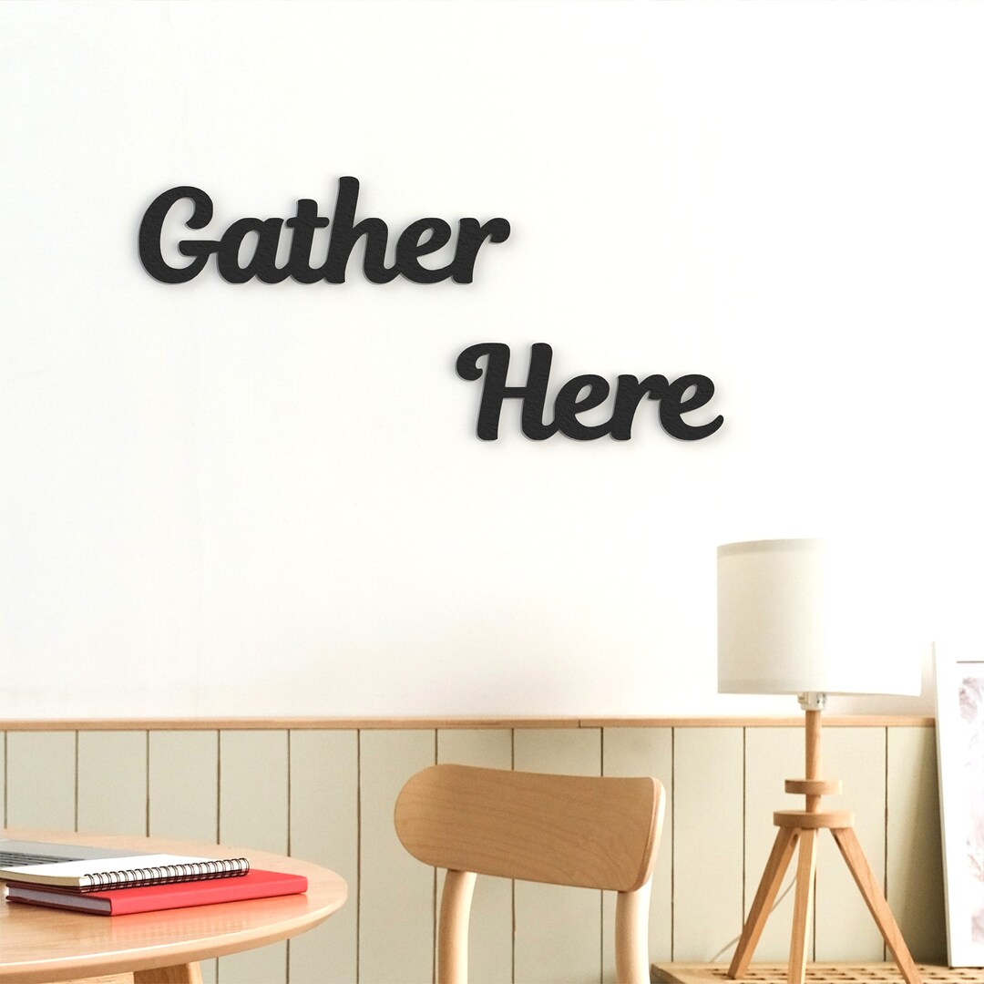 Gather Here Sign, Metal Wall Art, Home Sign, Wall Decor, Living Room ...