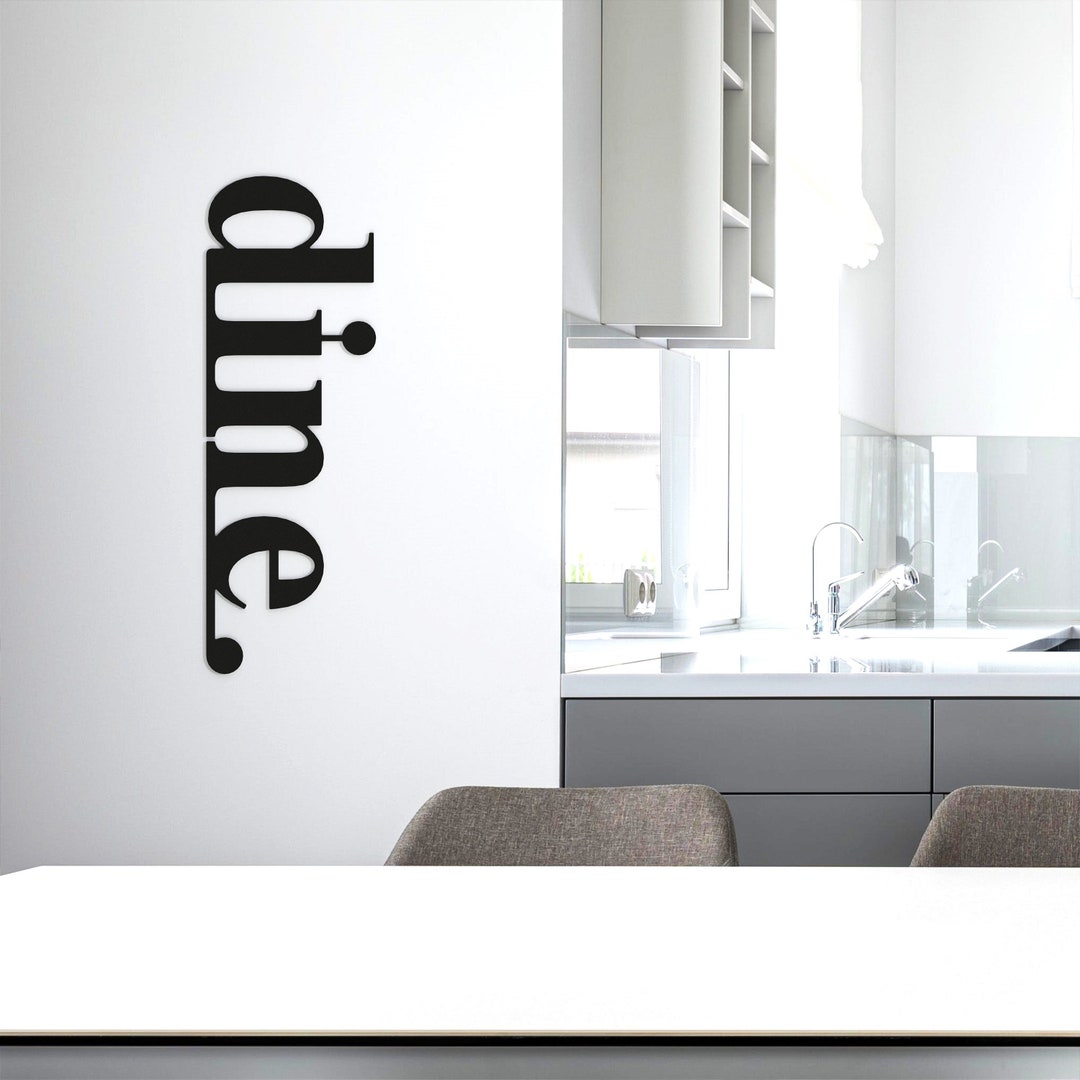 Dine Metal Sign, Stand-off Home Sign, Dining Room, Metal Wall Hangings ...