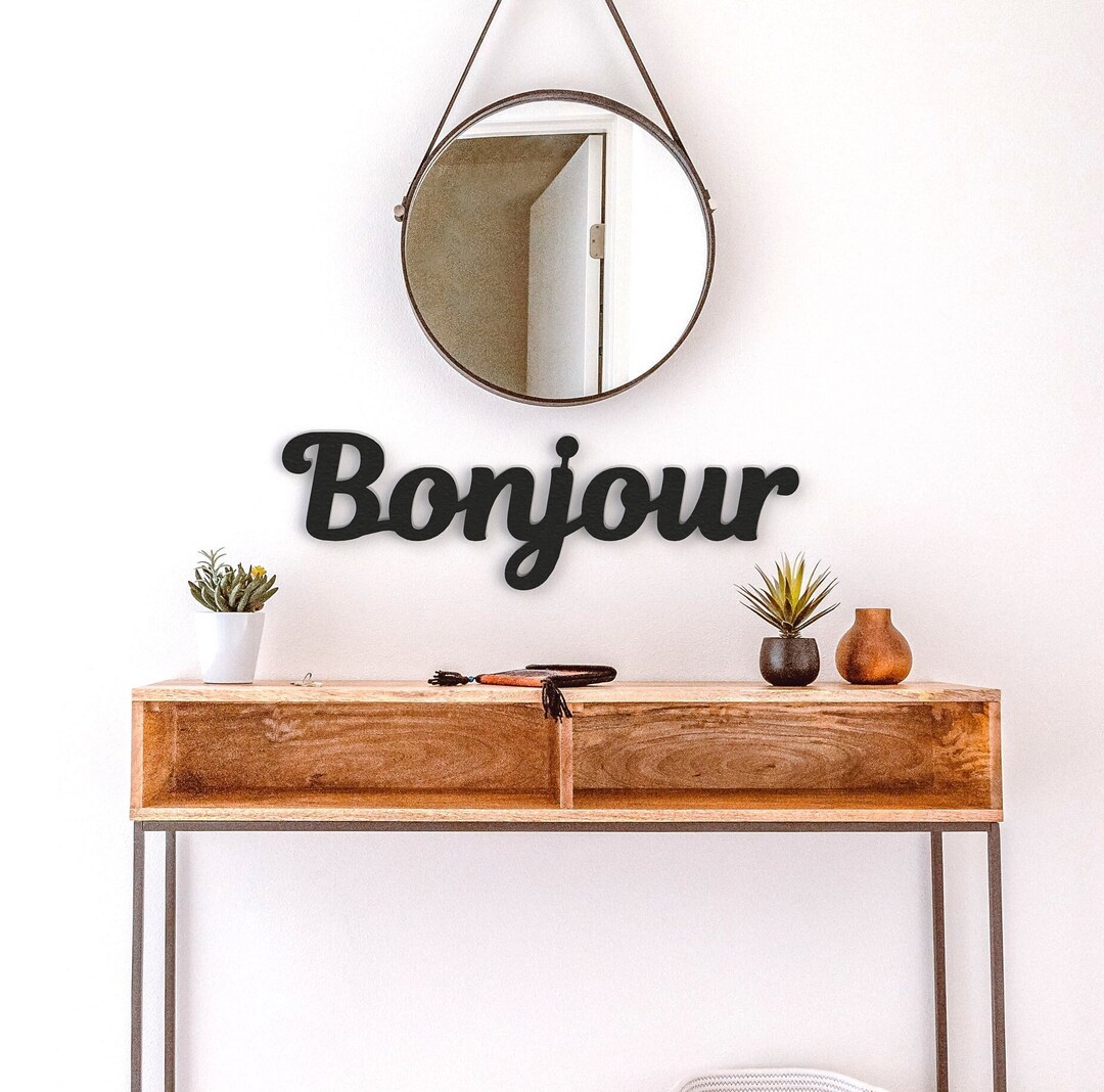 Bonjour Sign, Welcome Sign, Wall Art, Home Sign, Wall Decor, Hallway ...