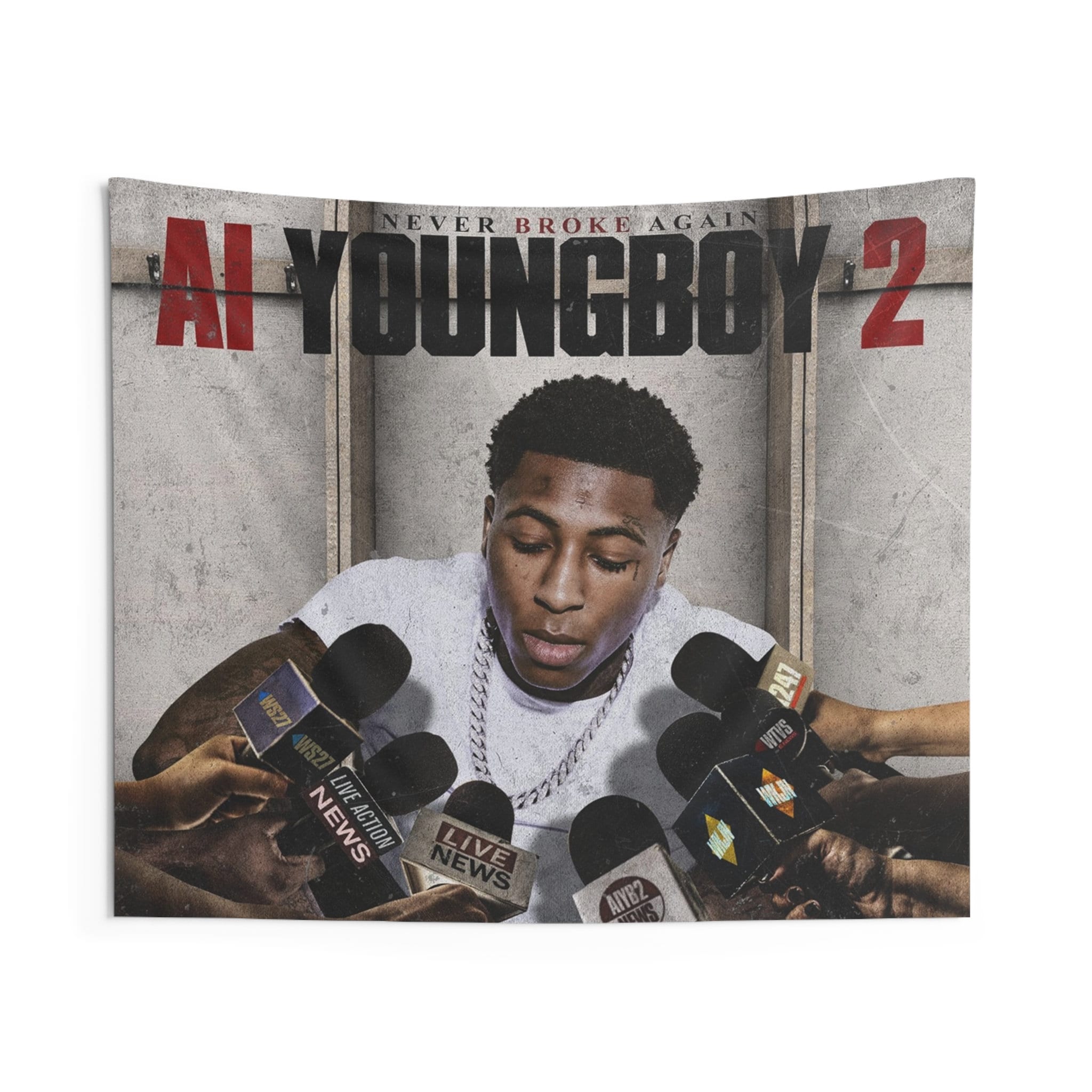 AI Youngboy 2 Album Cover Art Hanging Wall Tapestry NBA Youngboy ...