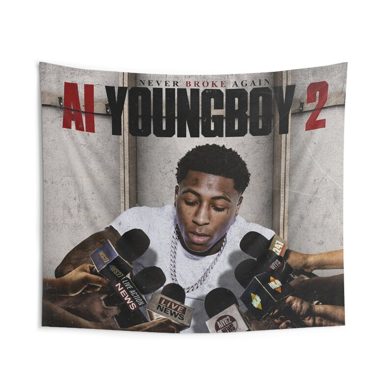 AI Youngboy 2 Album Cover Art Hanging Wall Tapestry NBA Youngboy ...