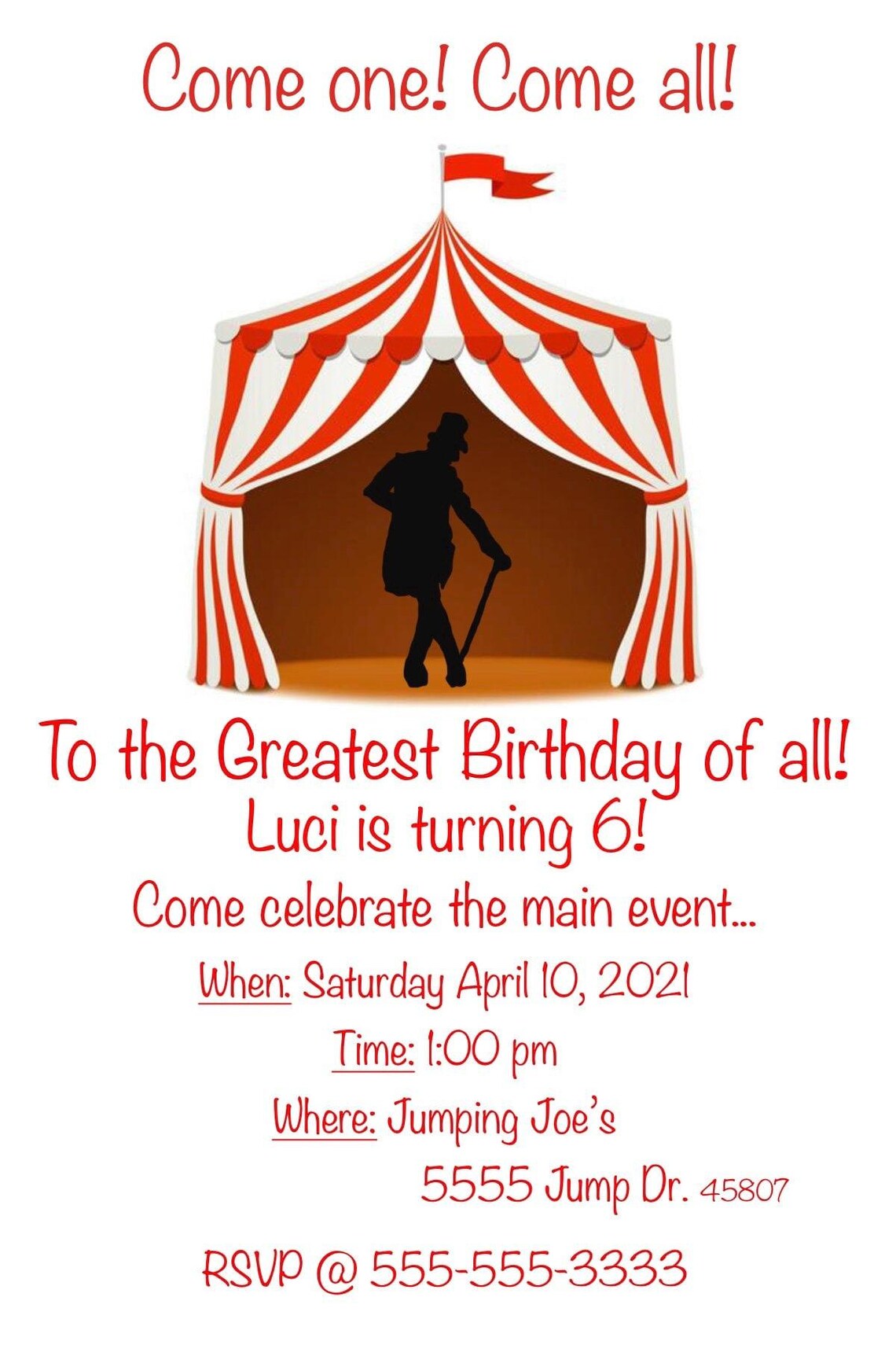 Circus/ Greatest Showman Themed Birthday Invitation - Etsy