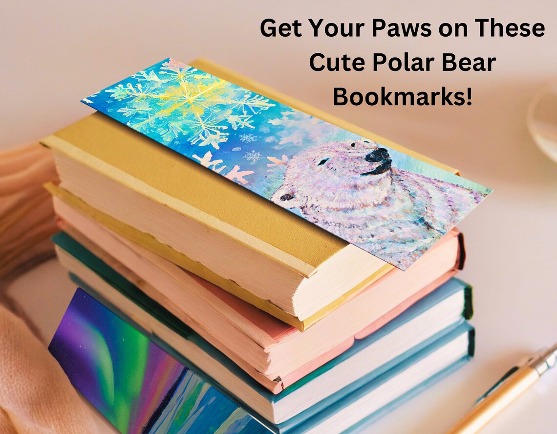 Polar Bear Bookmarks - Etsy