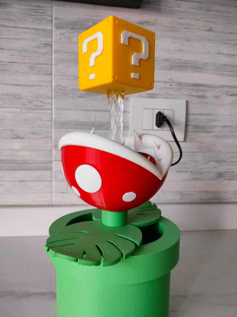 3D Printed Piranha Plant Magic Fountain – Super Mario Inspired Floating ...