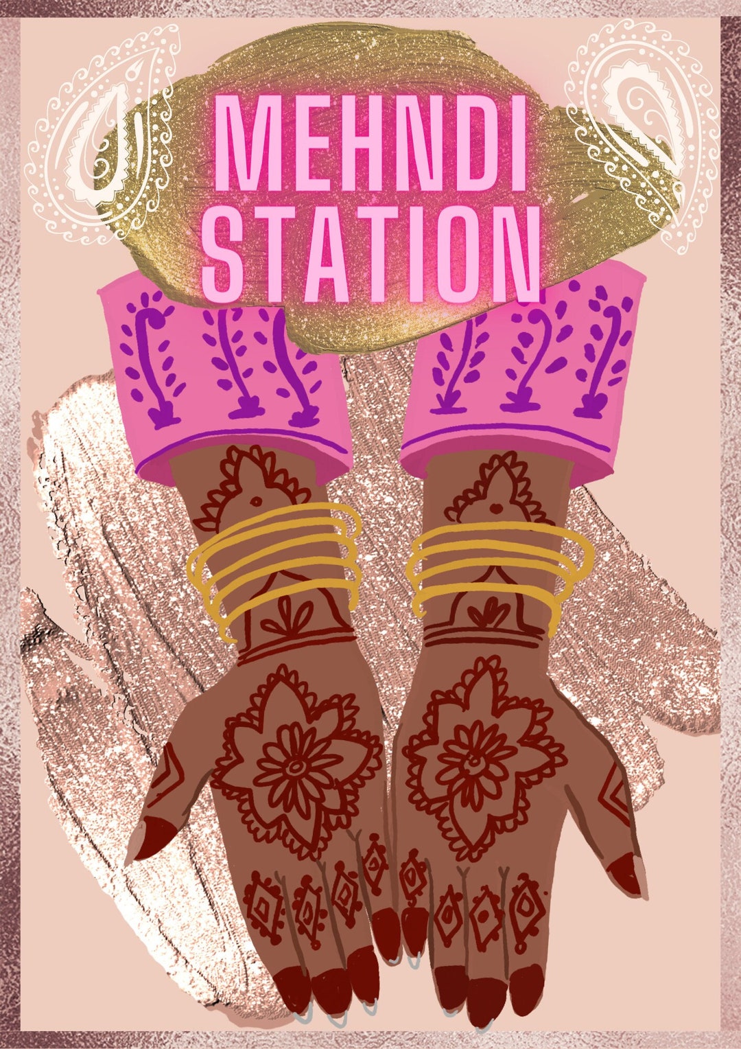 Mehndi Station Printable Mehendi Night Indian Wedding Sign - Etsy