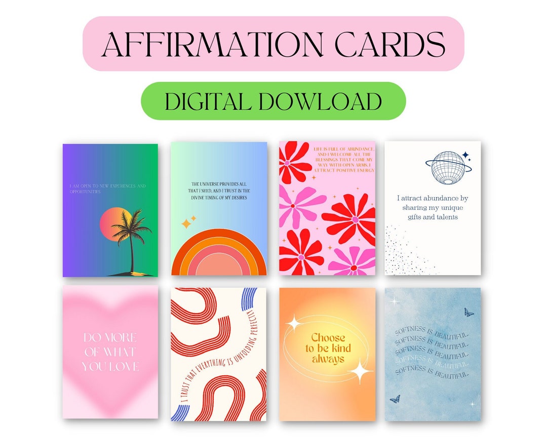 Positive Affirmation Cards | 40 Mindfulness Cards | Affirmation Cards ...
