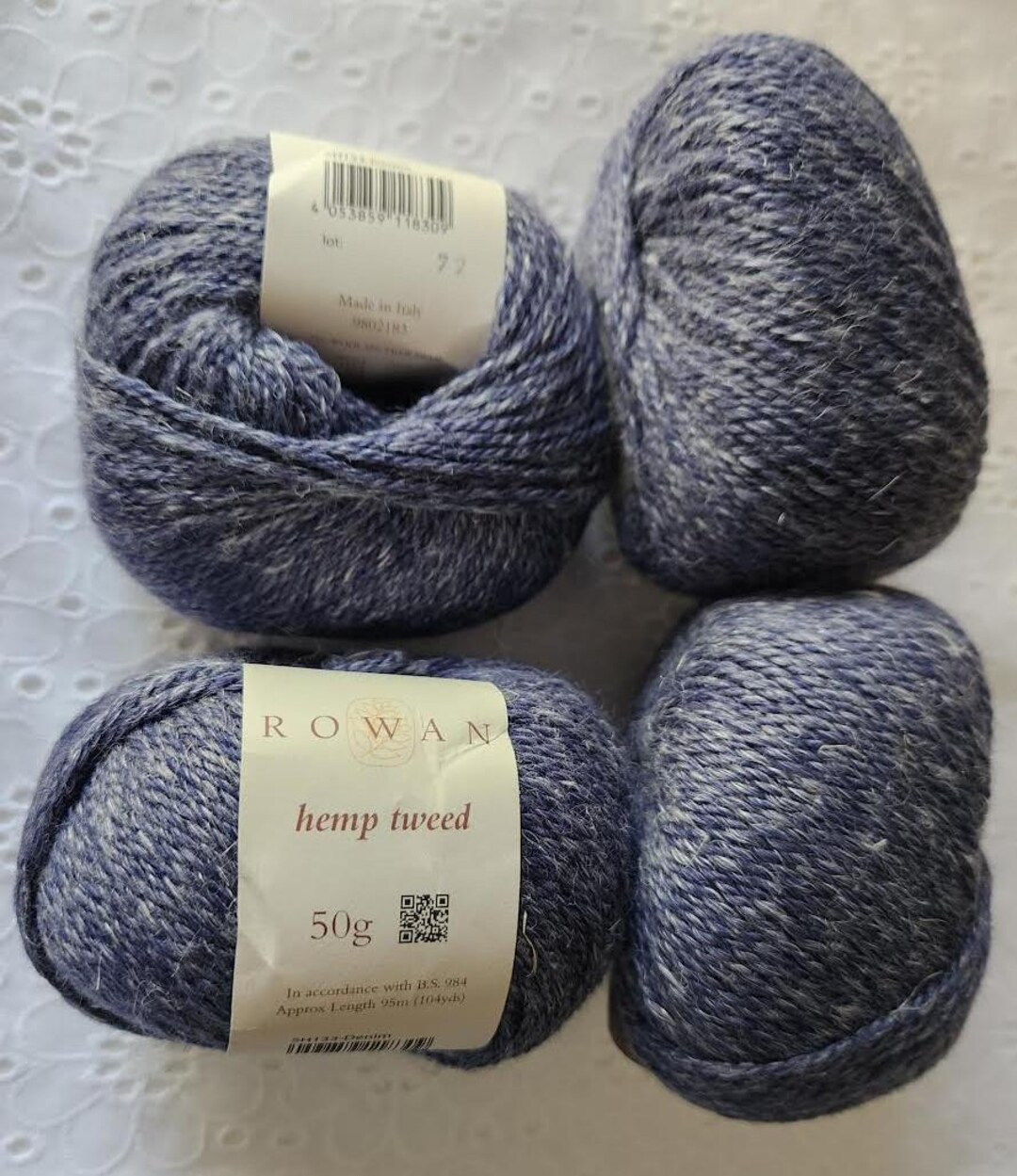 Rowan Hemp Tweed Worsted Wght Yarn. One Lot of 4 Balls in 133 Denim. - Etsy