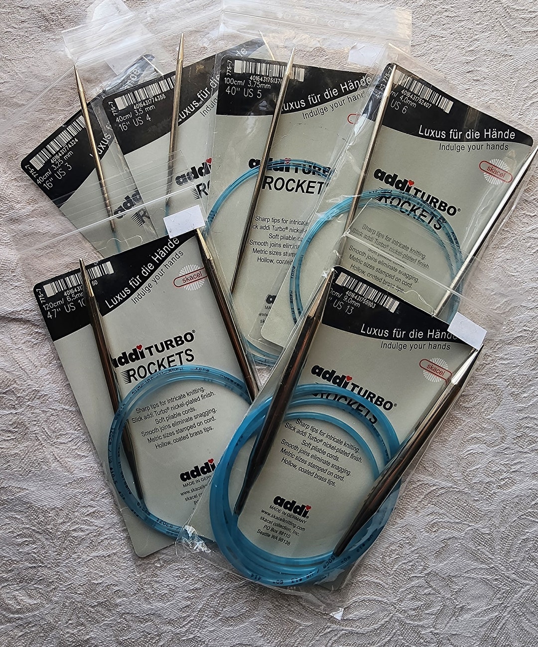 Addi Turbo Rocket Knitting Needles Sizes 3, 4, 5, 6, 10.5, 13- Varying ...