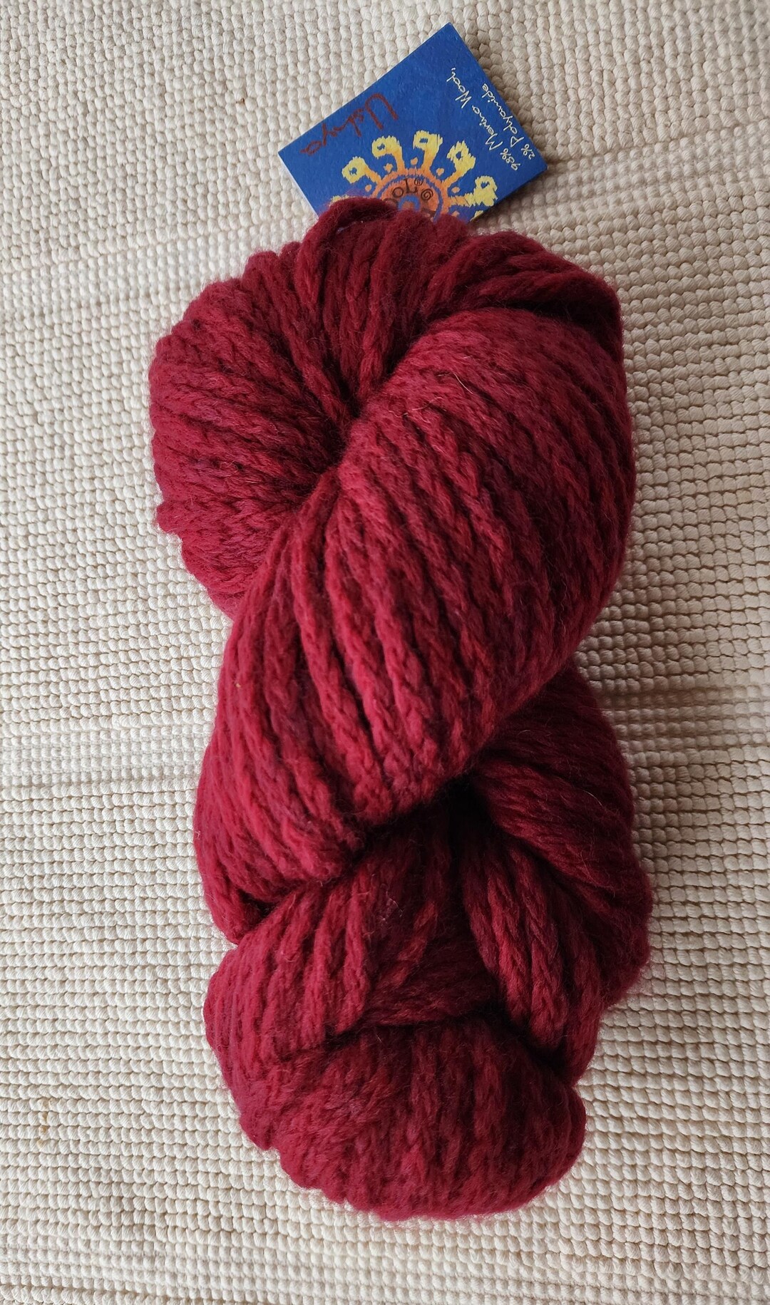 Mirasol Ushya Merino Wool Yarn – Bulky. One Skein in 1708 Cherry Red ...