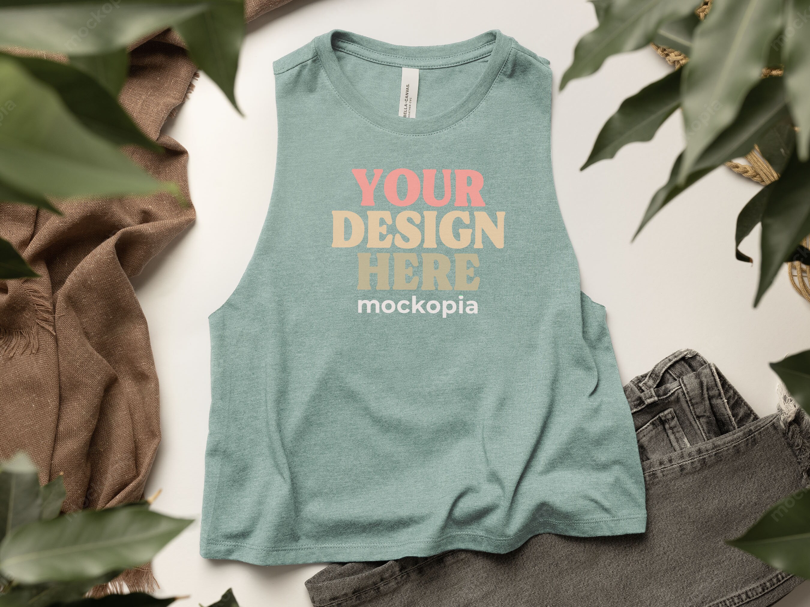 6682 Mockup Heather Dusty Blue, Bella Canvas 6682 Mockup Front and Back ...