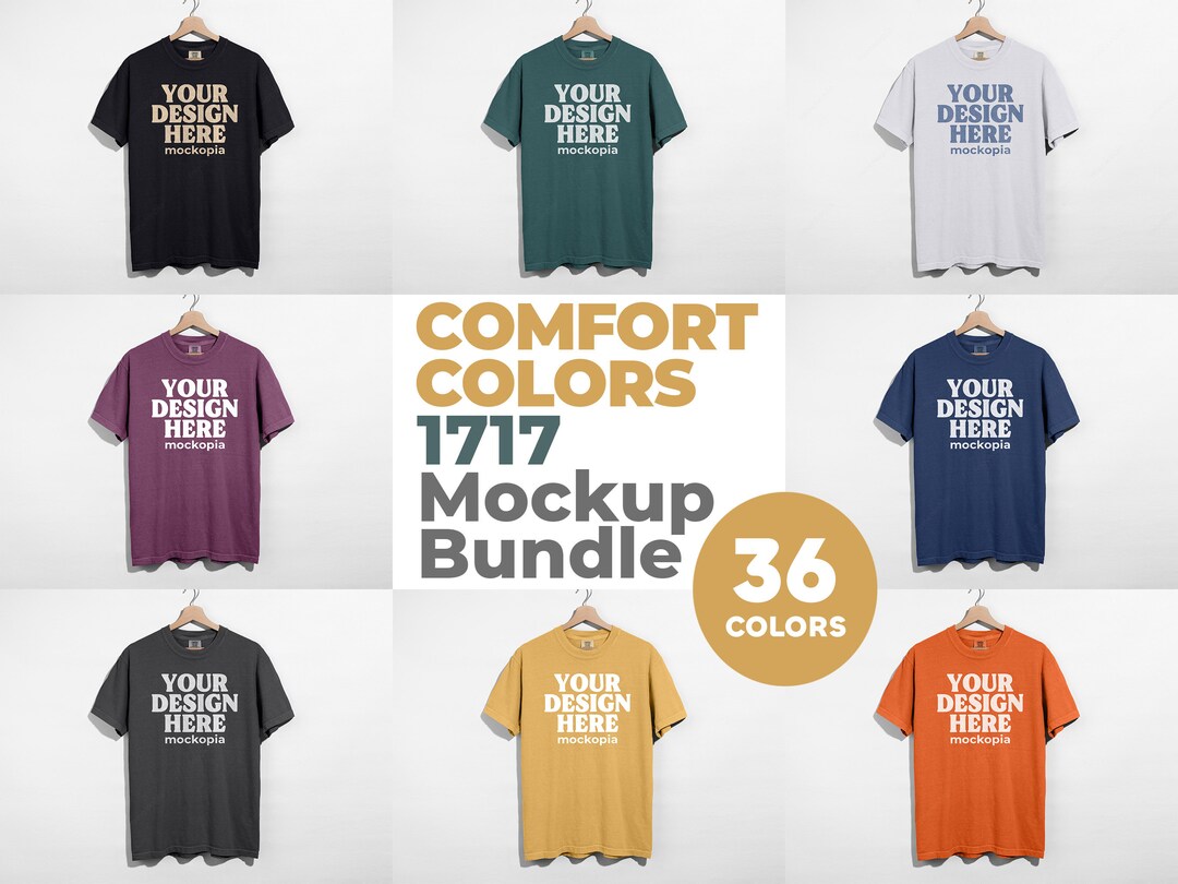 Comfort Colors 1717 Mockup Bundle, 1717 Hanging Mockup Bundle, C1717 ...