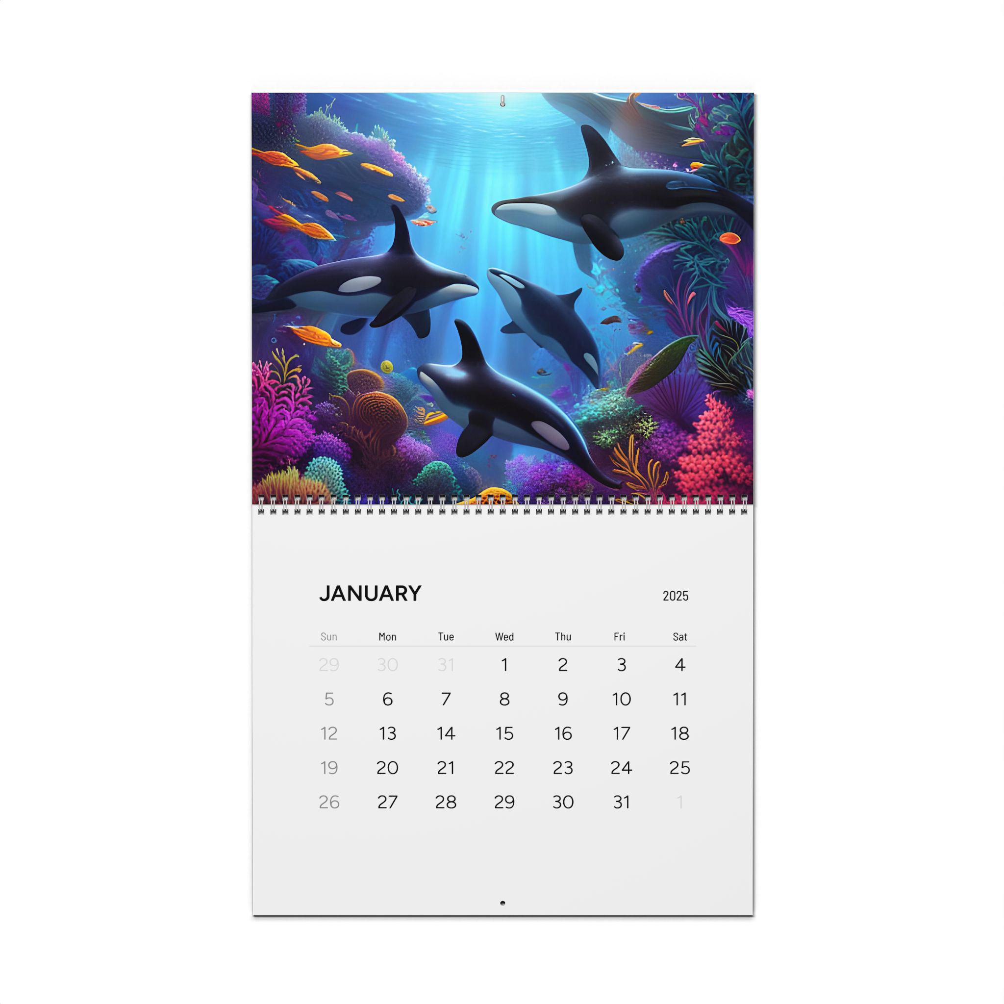 2025 Wall Calendar Life in the Sea - Etsy