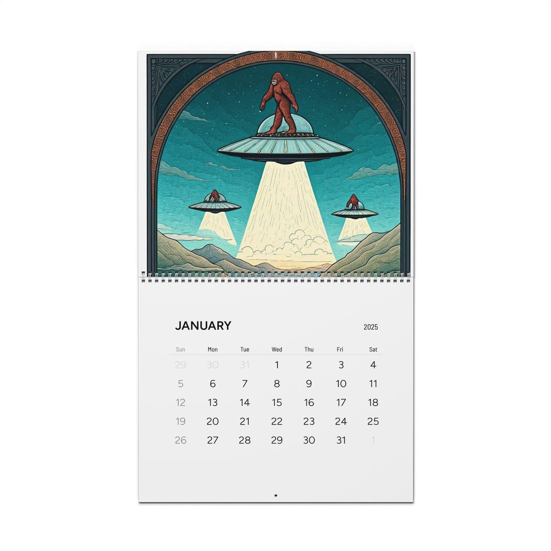 Sasquatch UFO Visions Wall Calendars (2025) - Etsy