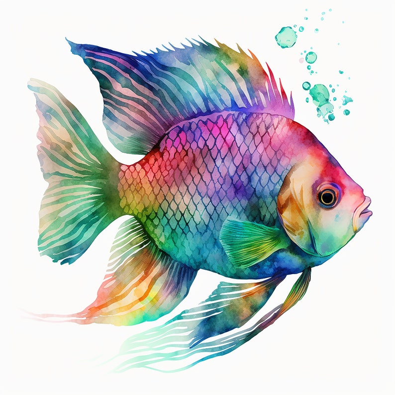 21 Rainbow Watercolor Sea Turtles, Sea Creatures Png WHITE BACKGROUND ...