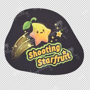 Shooting Starfruit Cute Character Pun Art Digital Download PNG With 4 ...