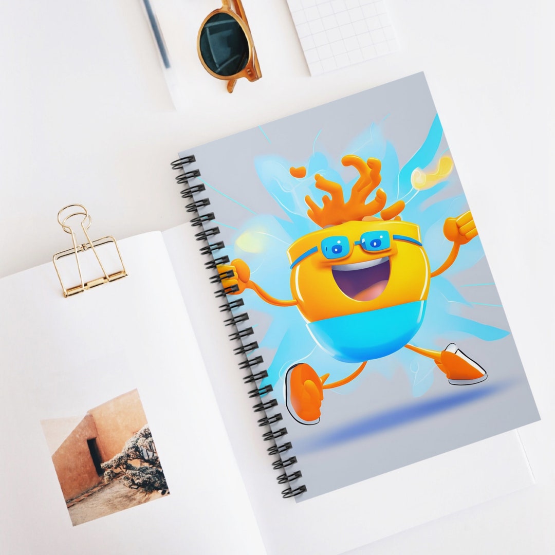 Spiral Notebook Ruled Line Happy Energy Dude Fans Back to - Etsy