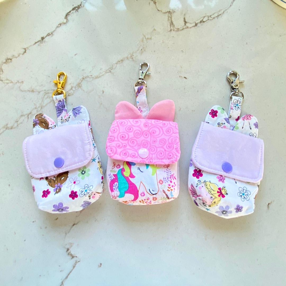 Handmade Bunny/cat Ears Mini Pouch, Floral Cotton Small Wristlet Bag - Etsy
