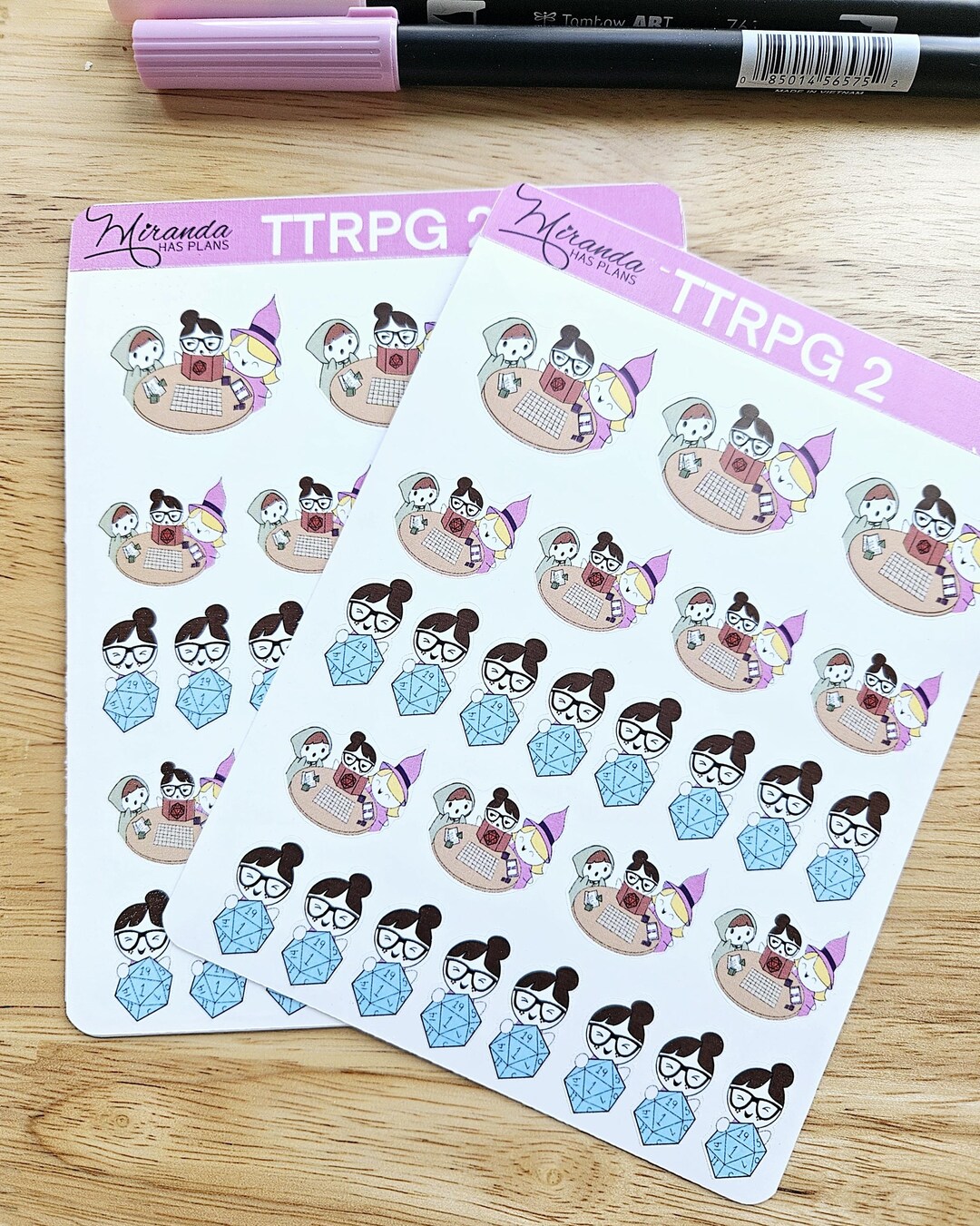 Large Table Top RPG D20 Sticker Planner Stickers for TTRPG Players - Etsy