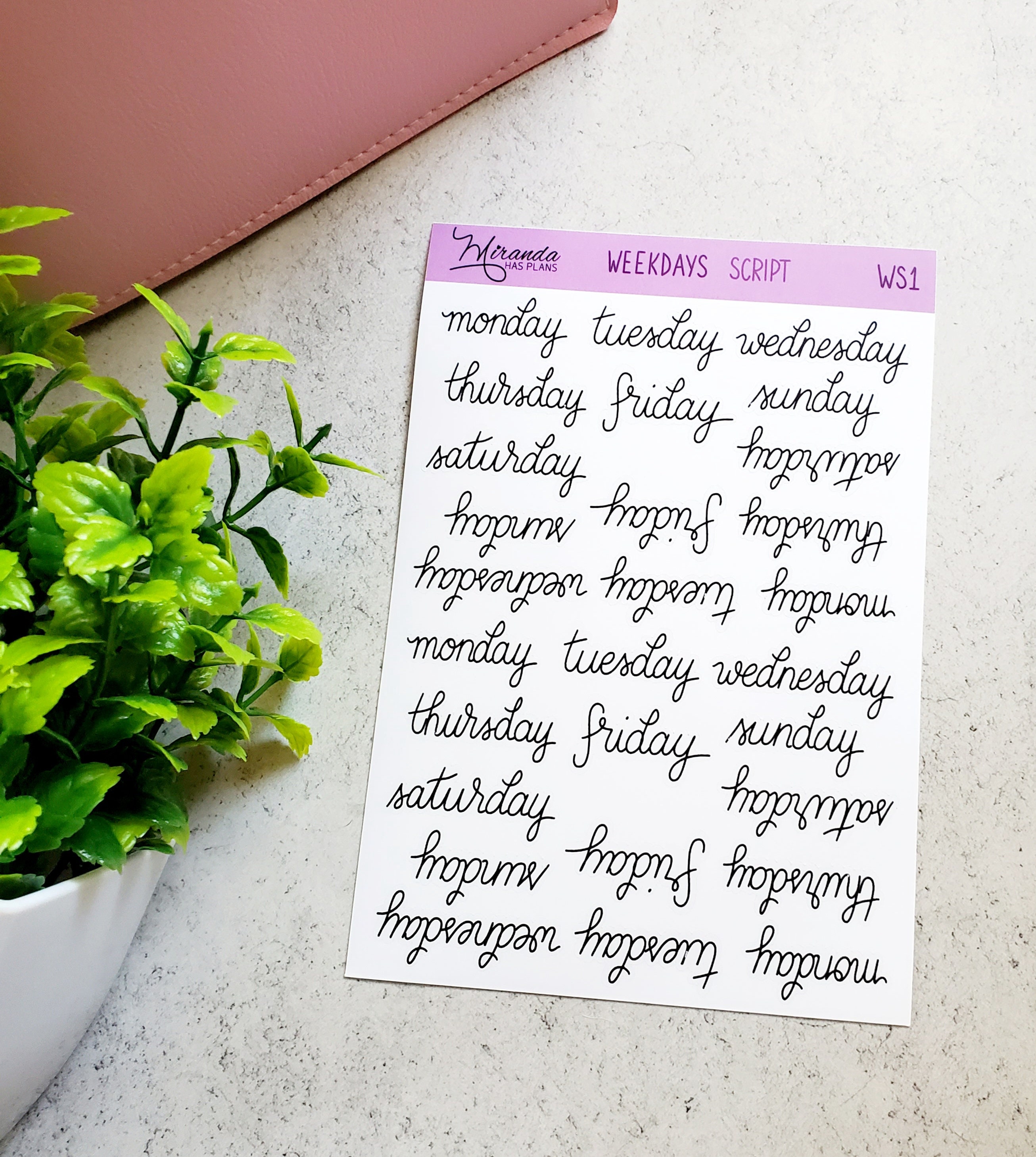 Cute Days of the Week Handwritten Script Planner Sticker Sheet Add a ...