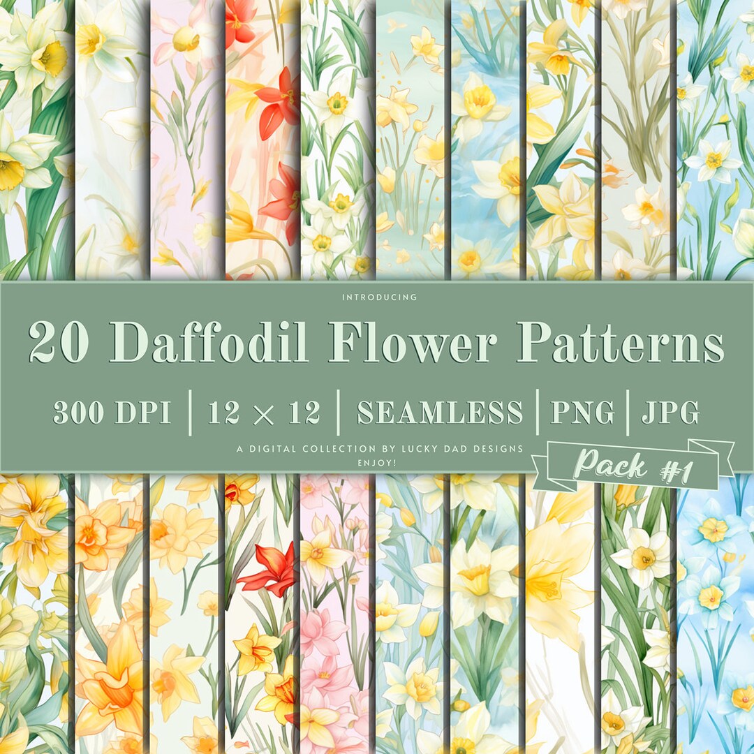 Flower Patterns for Fabric, Daffodil Flower Prints, Daffodil Flower ...