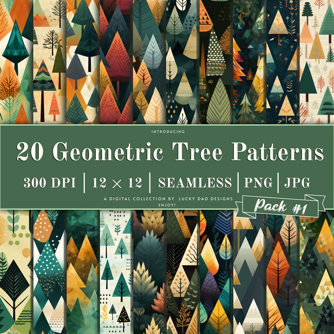 Seamless Tree Patterns, Geometric Tree Patterns, Tree Patterns for ...